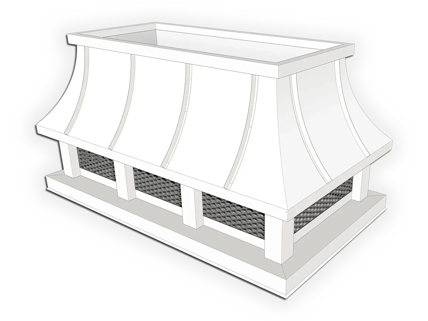 Concave Roof Chimney Cap - Durable Steel Design